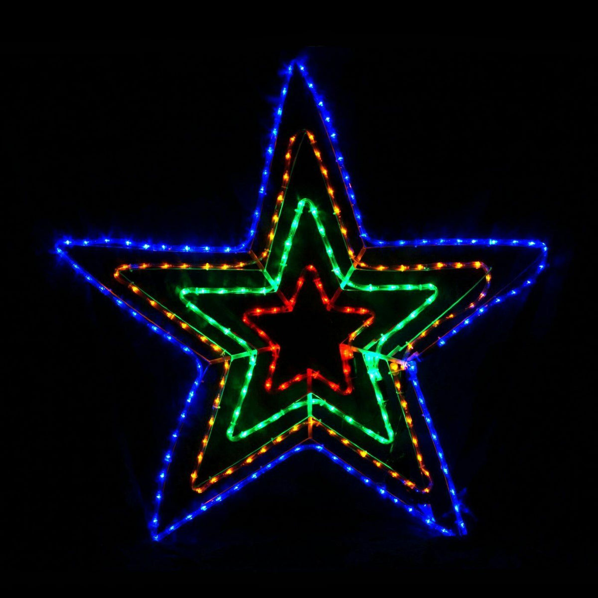 108x108cm - 4 Layer Christmas LED Motif Light Muti Colour Star ...
