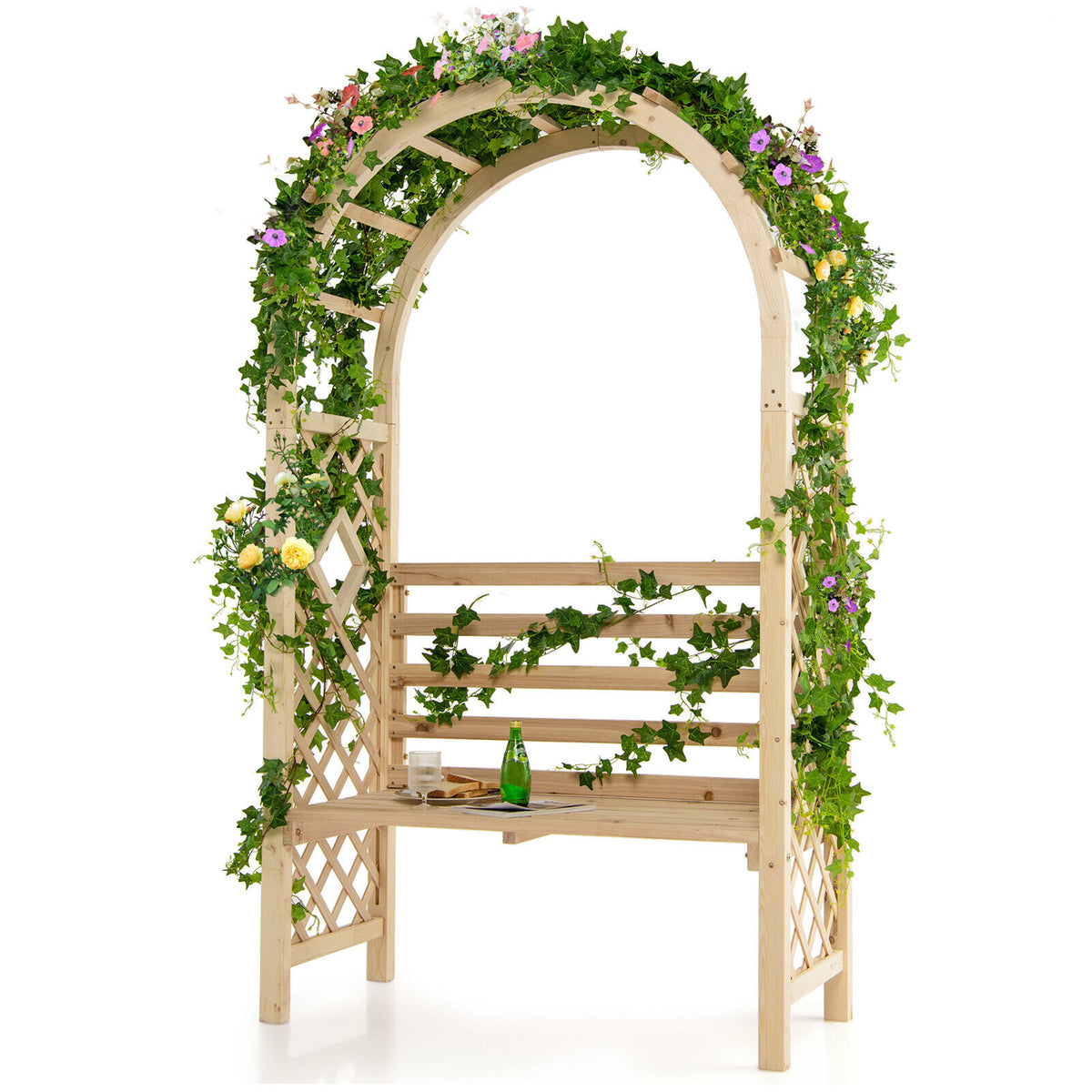 Wooden Garden Arbour Climbing Plants Support Wedding Arch – Weddingandparty